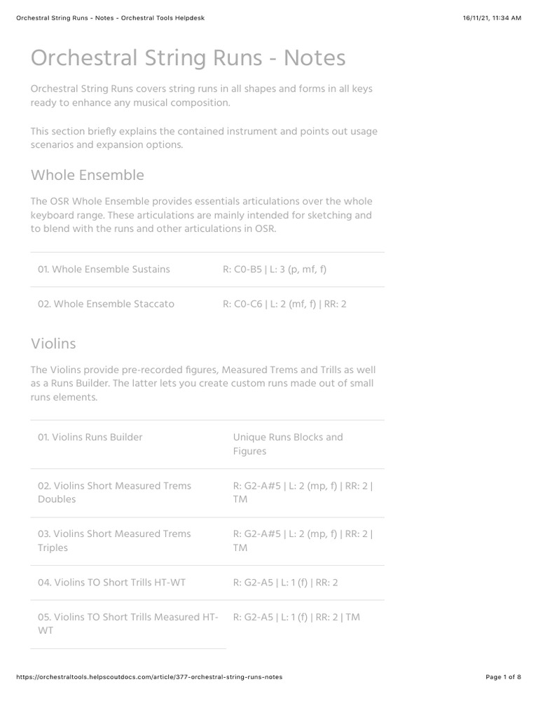 Orchestral String Runs - Notes - Orchestral Tools Helpdesk | PDF ...