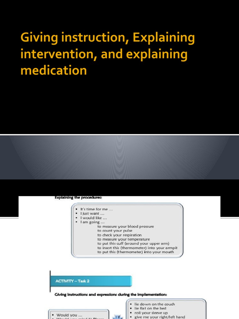 Giving Instruction, Explaining Intervention | PDF | Self-Improvement ...
