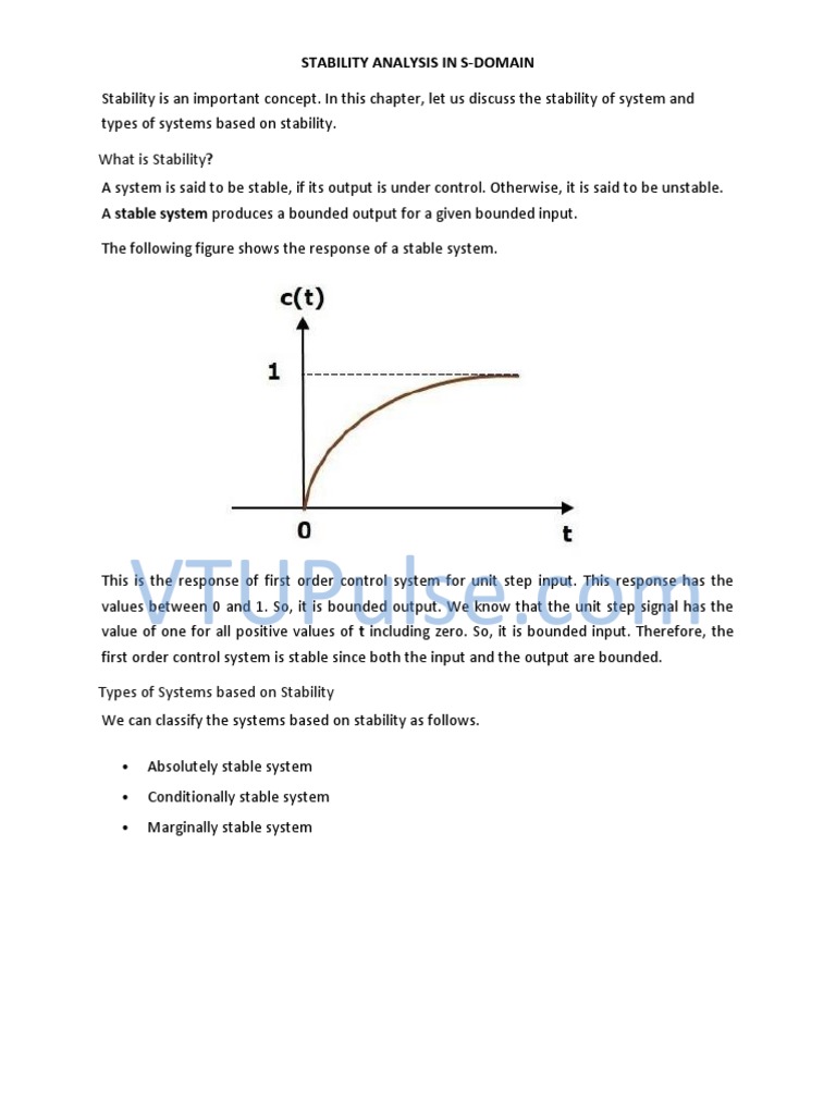 What Is Stability?: Stability Analysis in S-Domain | PDF | Control ...