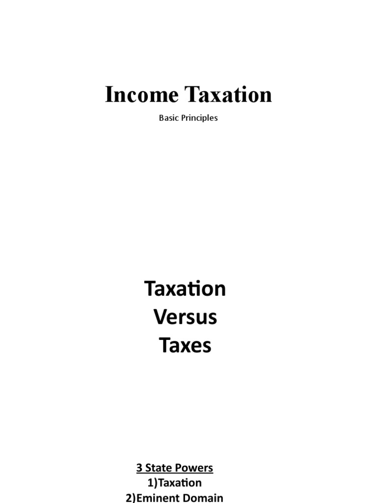 Income Taxation-Basic Principles | PDF | Taxes | Income Tax