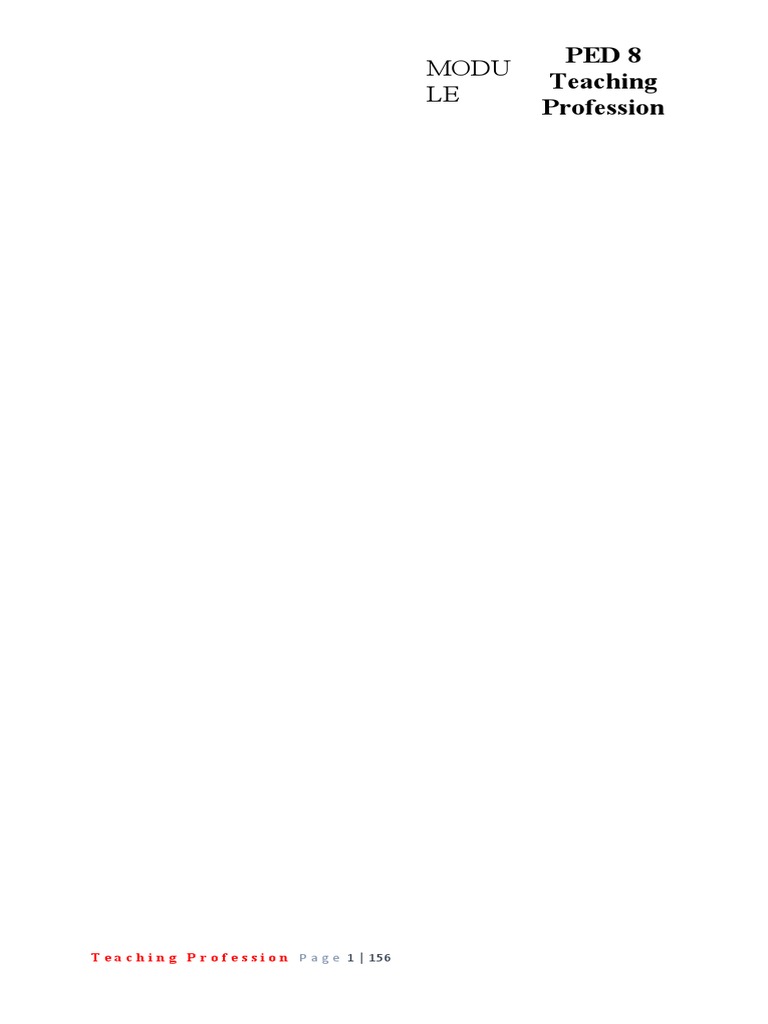 Module Ped 8 TCHNG Prof. | PDF | Teachers | Teacher Education