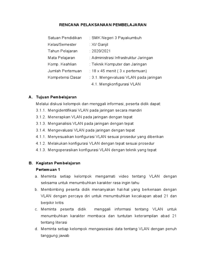 RPP Kls XI AIJ Semester 1 | PDF