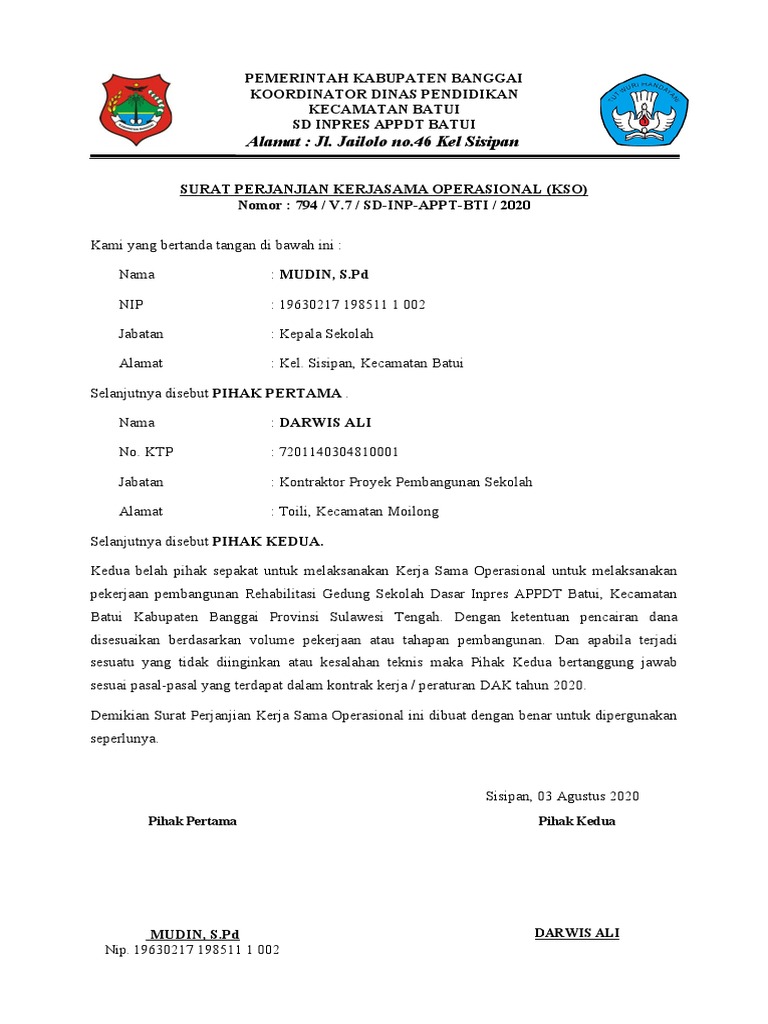 Surat Perjanjian Kso | PDF