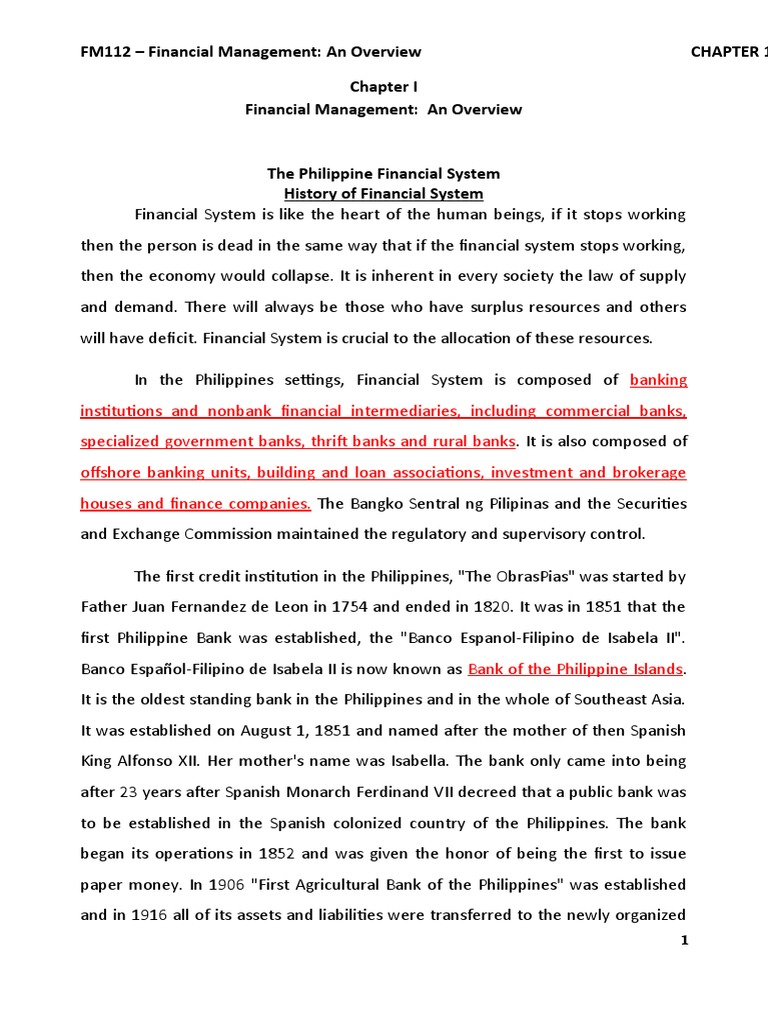 Overview of the Philippine Financial System | PDF | World Trade ...