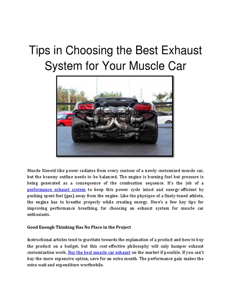 Tips in Choosing The Best Exhaust System For Your Muscle Car | PDF ...