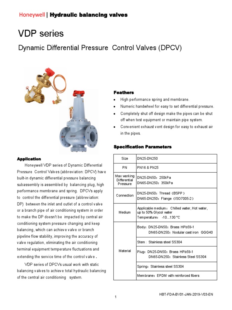 VDP Series: Dynamic Differential Pressure Control Valves (DPCV) | PDF ...