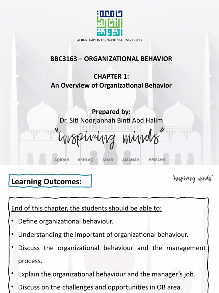 Bbc3163 - Organizational Behavior An Overview of Organizational ...