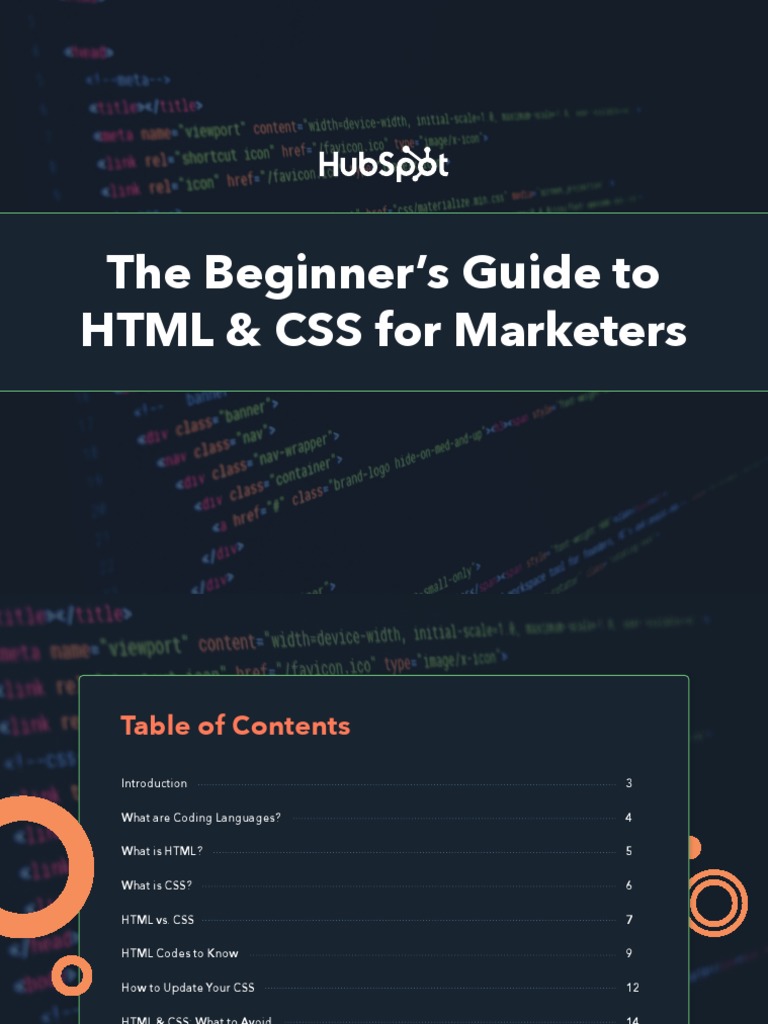 The Beginner's Guide To HTML & CSS For Marketers | PDF | Html Element ...