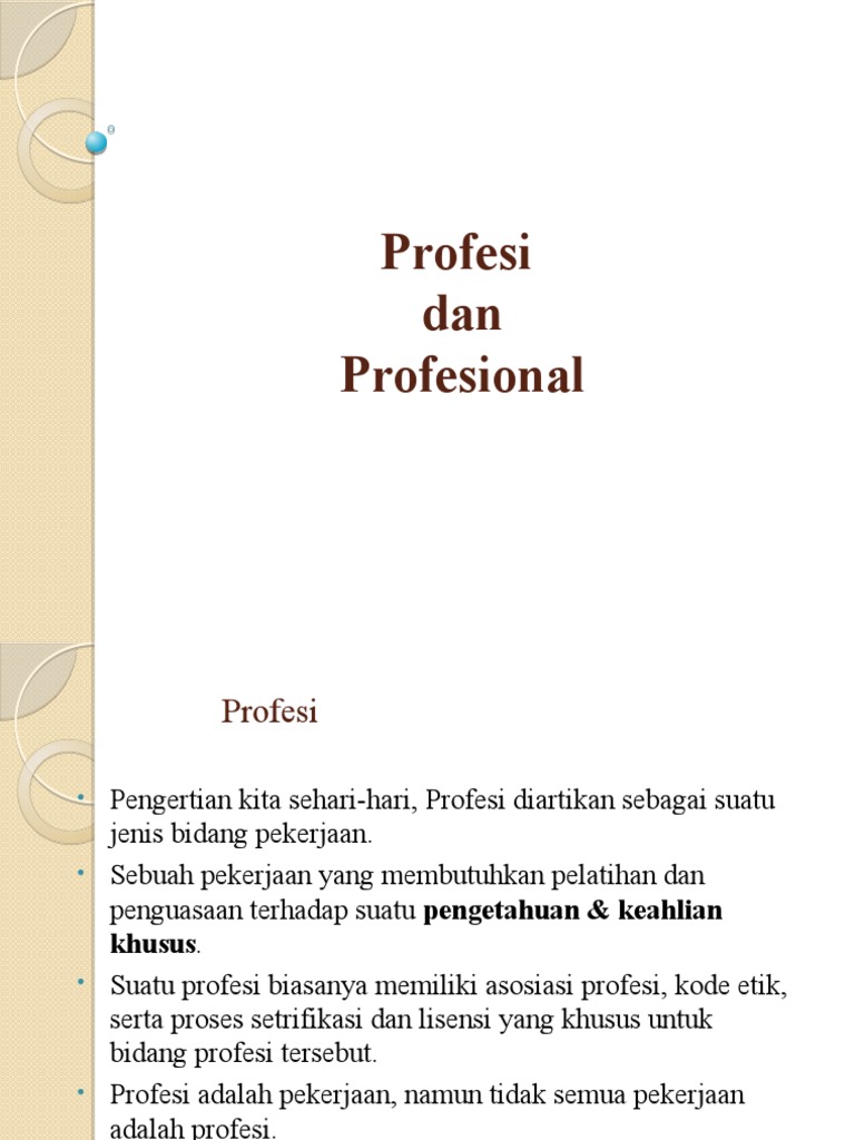 Bab 2 - Profesi Dan Profesional | PDF