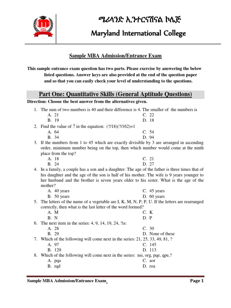 Sample Project Management Admission Exam | PDF | Test (Assessment)