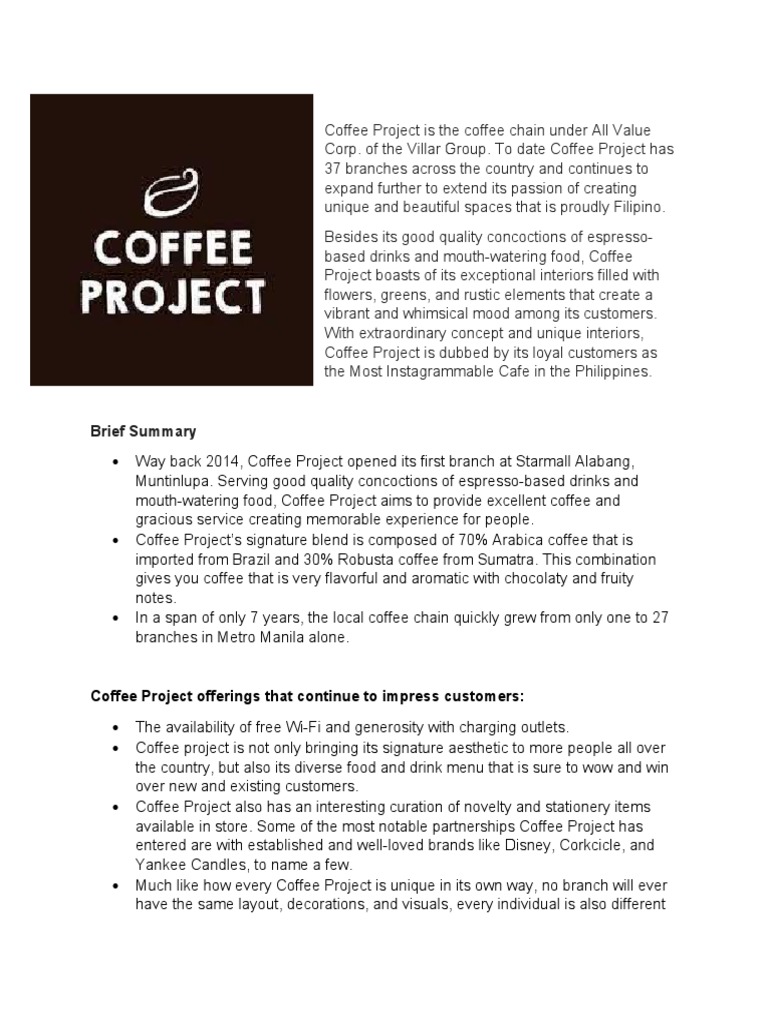 Brief Summary: Coffee Project Offerings That Continue To Impress ...