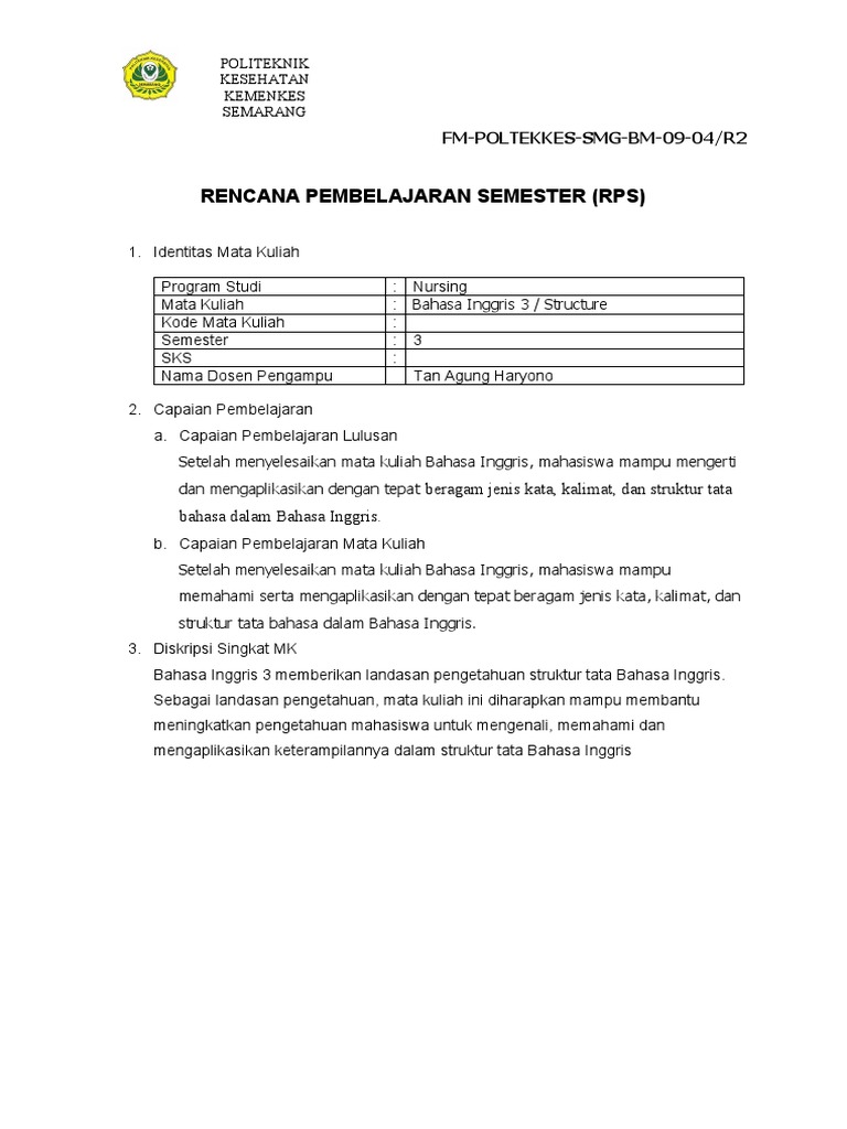 RPS English 3 2020-2021 | PDF