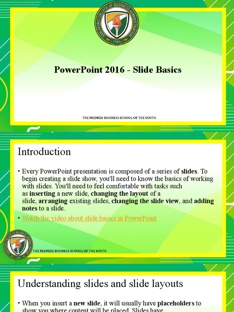 Powerpont - Slide Basics | Download Free PDF | Page Layout | Microsoft ...