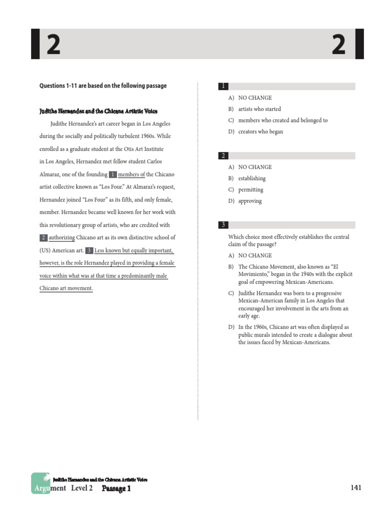 Writing Passages-Argument Level 2-3 | PDF | Nursing | Chicano