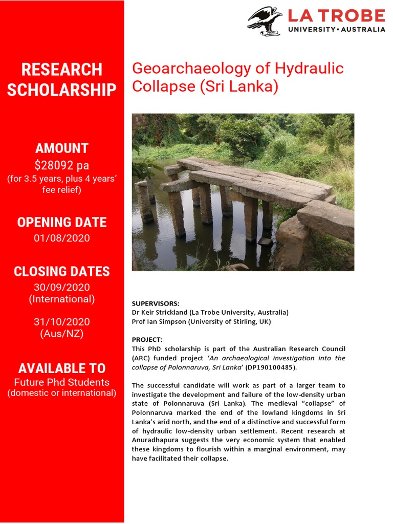 Geoarchaeology of Hydraulic Collapse PHD Scholarship | PDF | Doctor Of ...