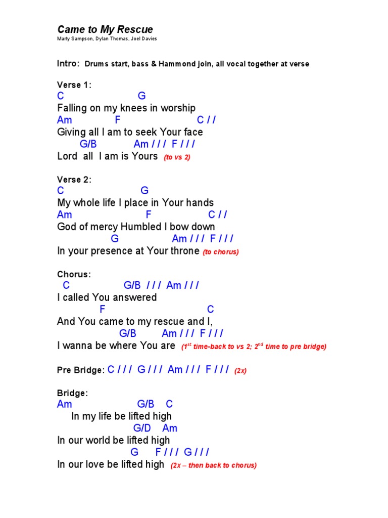 Came To My Rescue Chords in C | PDF | Art