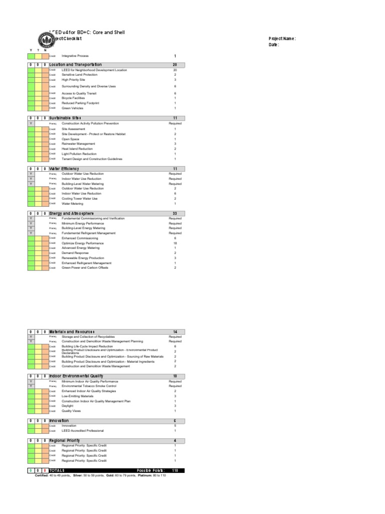 LEED BD+C Core and Shell Guide | PDF | Leadership In Energy And ...