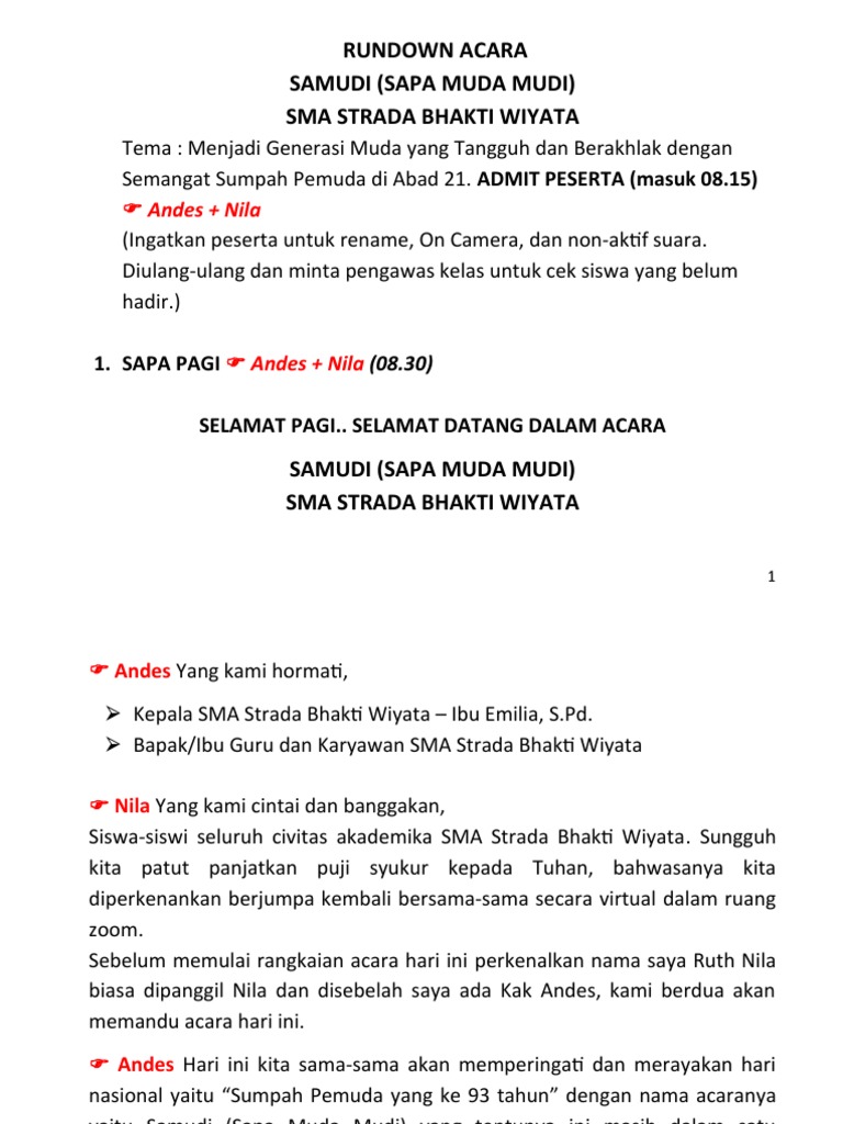 Cue Card SAMUDI (SAPA MUDA MUDI) | PDF