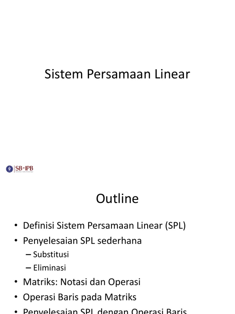 Sistem Persamaan Linear | PDF
