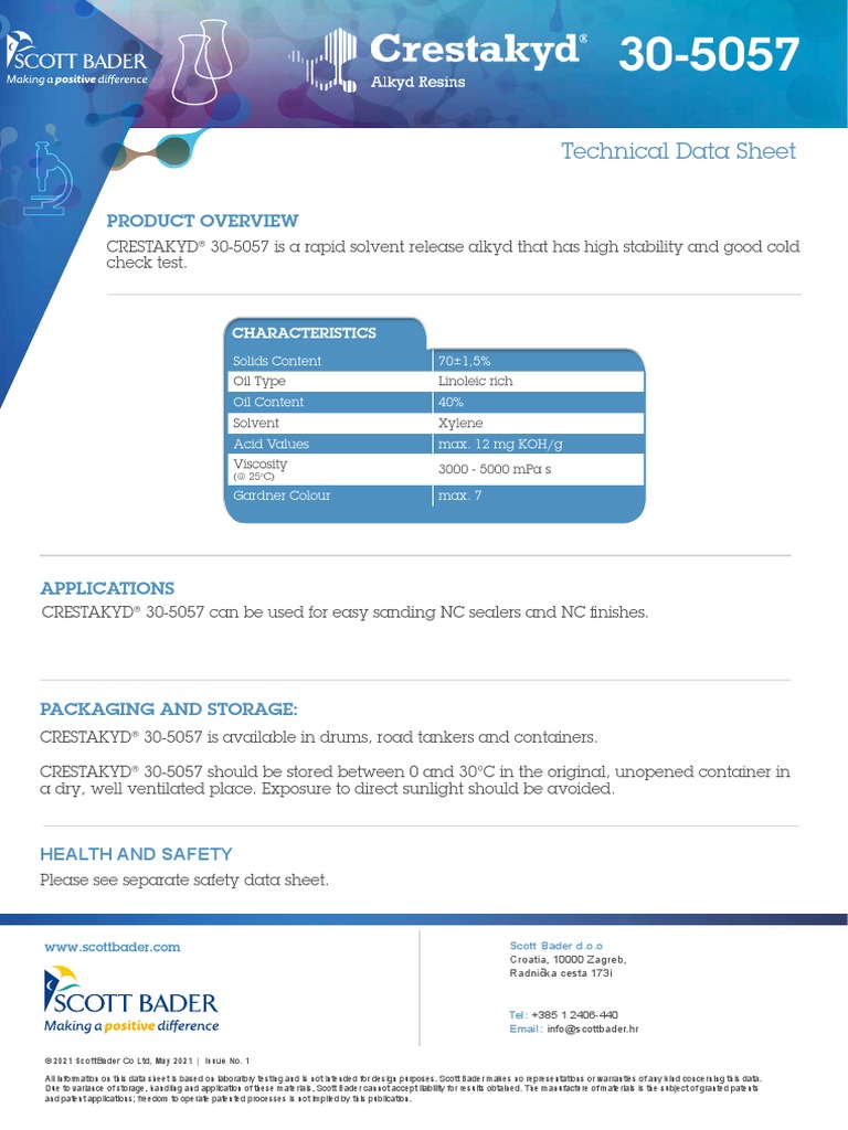 Technical Data Sheet: Product Overview | PDF | Materials | Chemistry