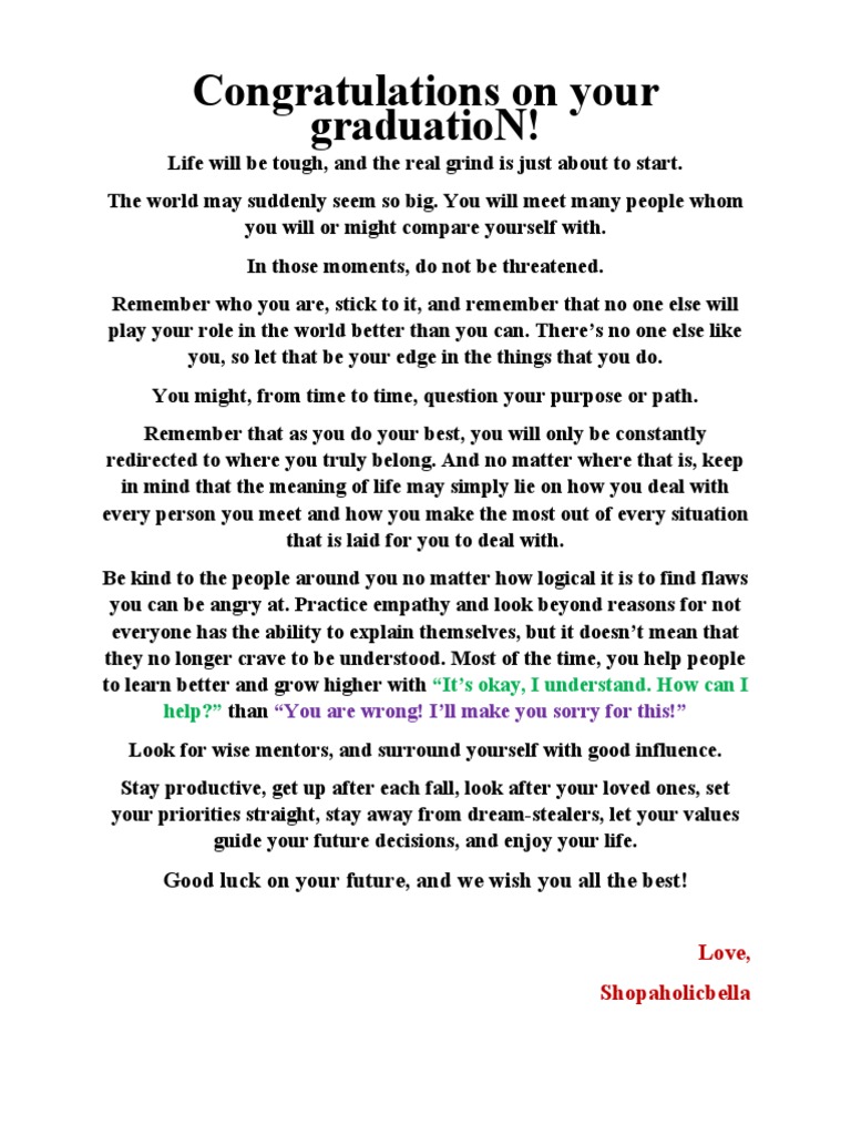 Grad Letter For Shopee | PDF