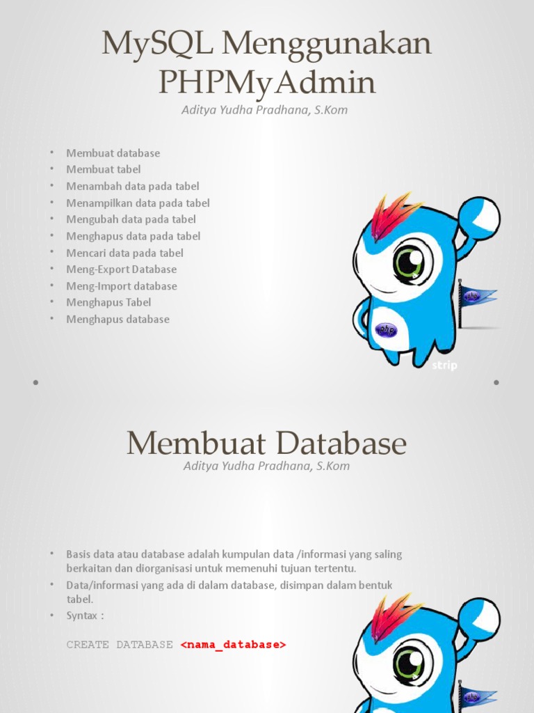 MySQL Menggunakan PHPMyAdmin | PDF