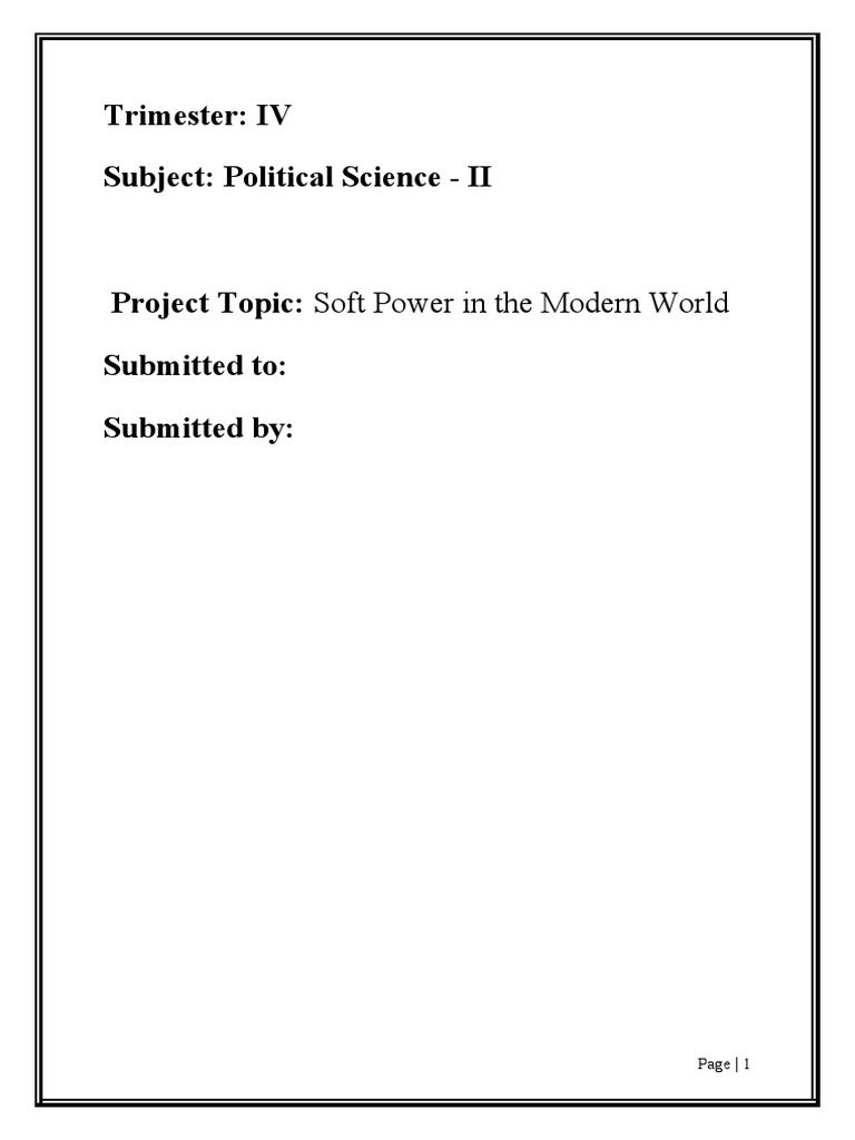 Political Science Project | PDF | Soft Power | Jawaharlal Nehru