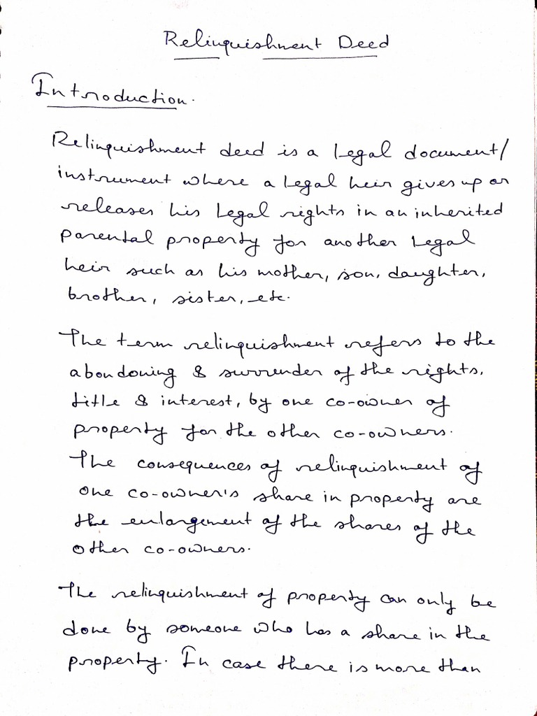 Relinquishment Deed | PDF
