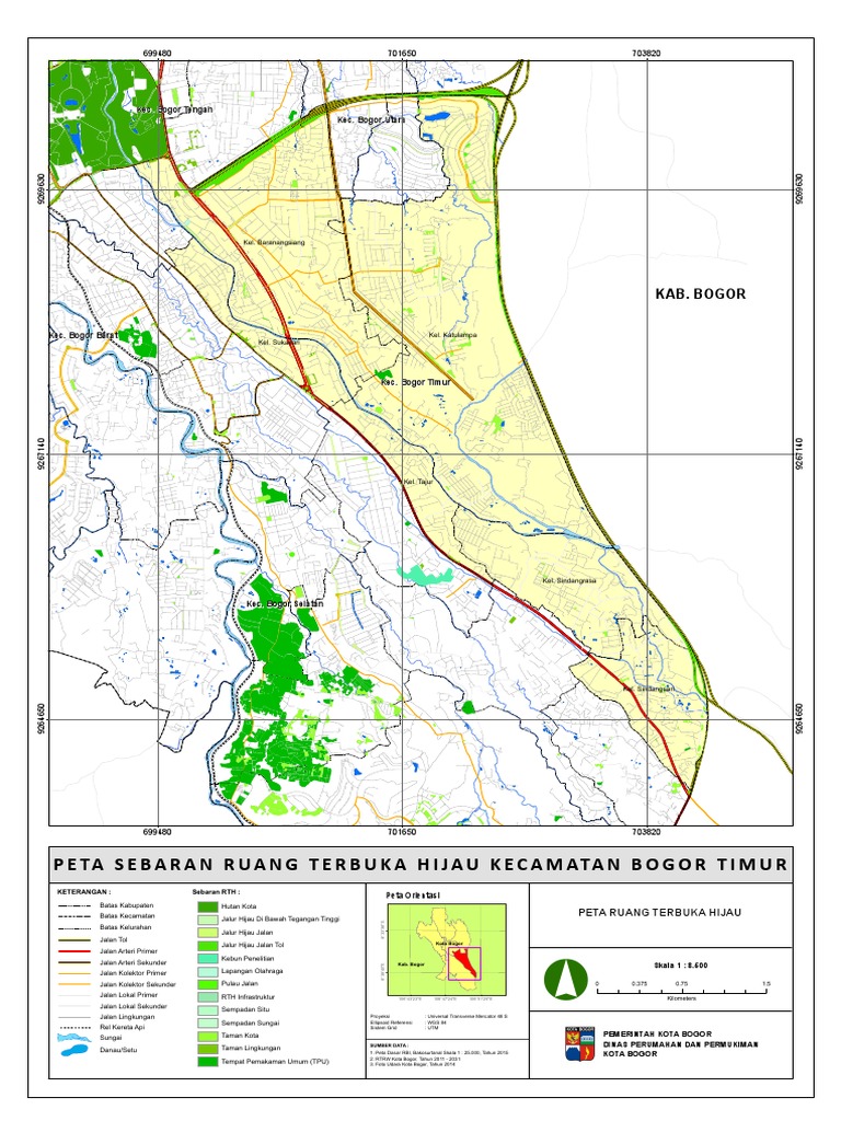 Peta Sebaran RTH Bogor Timur | PDF