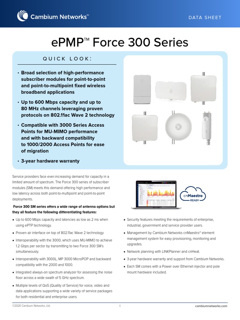 ePMP™ Force 300 Series: Quick Look | PDF | Ieee 802.11 | Internet Protocols