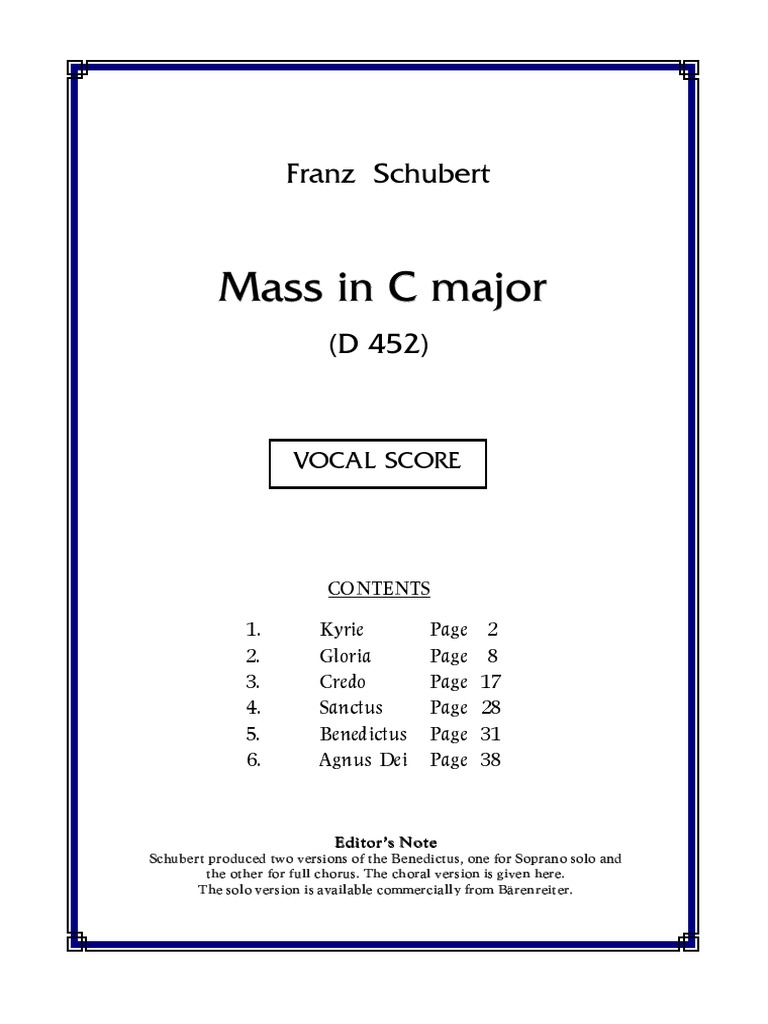 Schubert Messe in C Dur D452 | PDF
