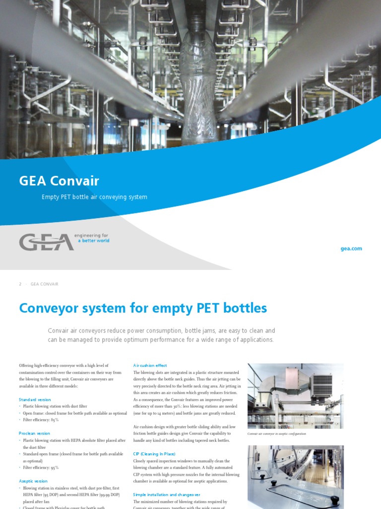 GEA Convair: Empty PET Bottle Air Conveying System | PDF | Automation | Programmable Logic ...