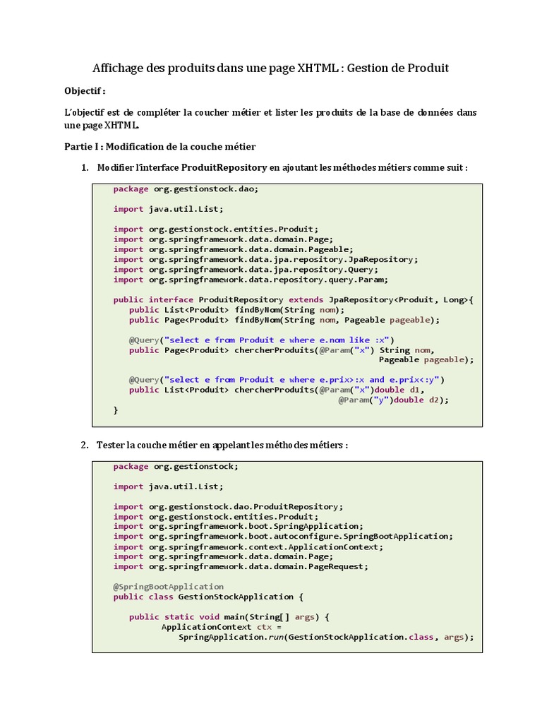 TP2 SpringBoot | PDF | Internet | Internet et Web
