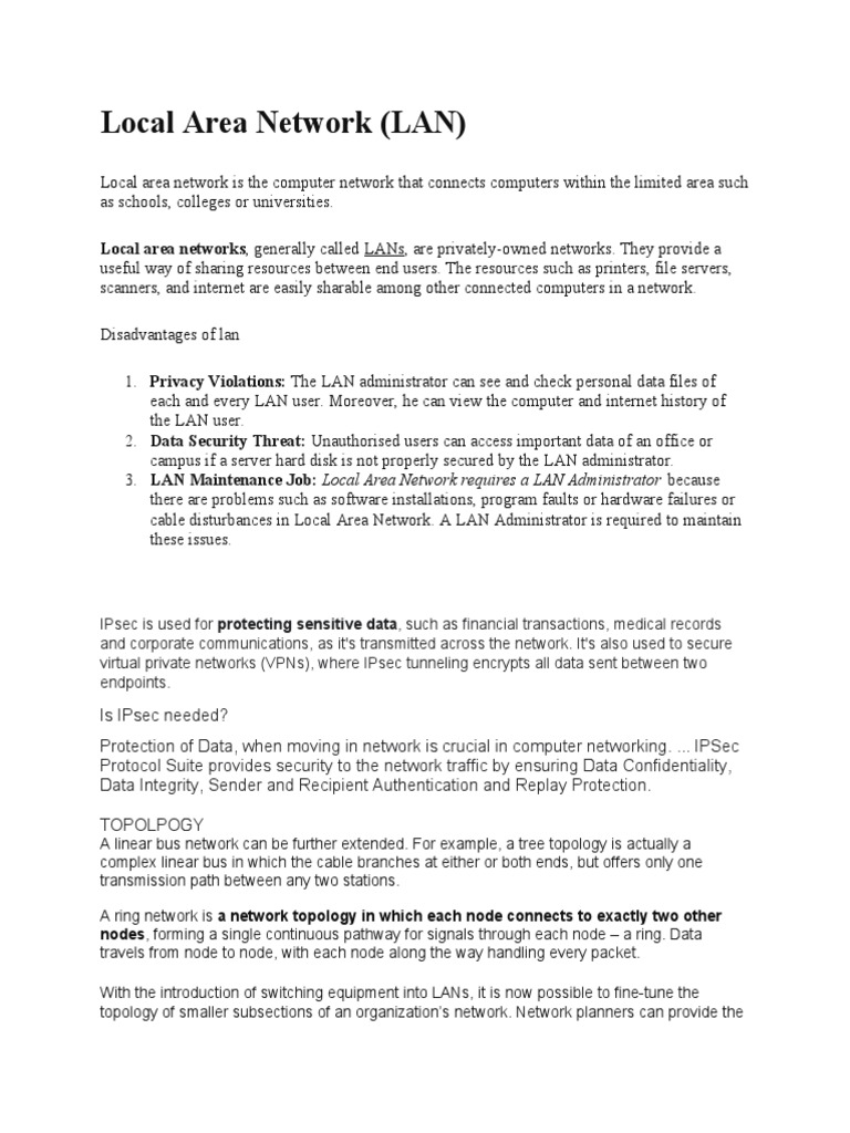 Local Area Network | PDF | Computer Network | Virtualization