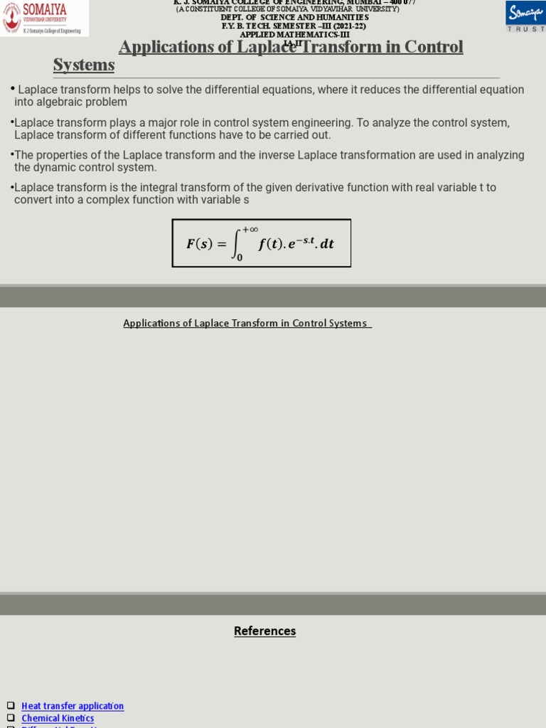 Laplace Transform in Control Systems | PDF | Science & Mathematics ...