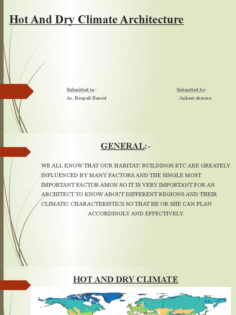 AAA Hot and Dry Climate Architecture | PDF | Climate | Roof