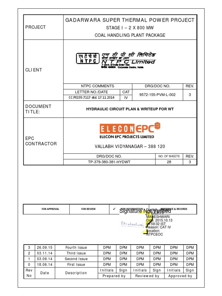 Hydraulic Circuit Plan for Gadarwara Project | PDF | Valve | Plumbing