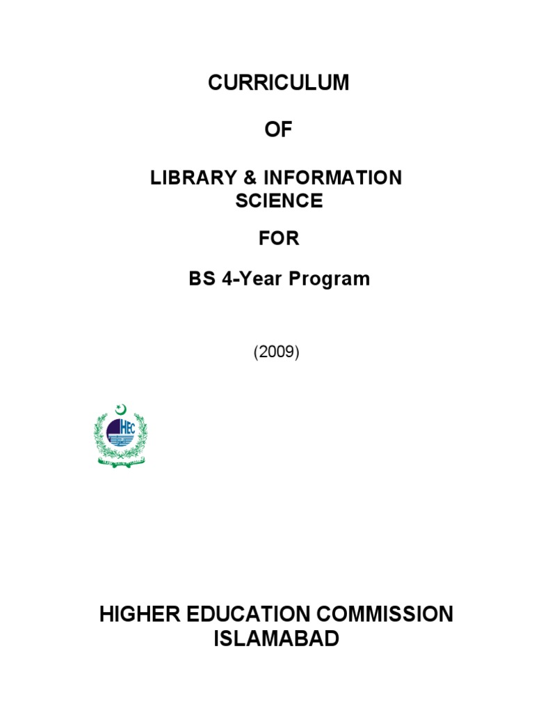 Curriculum OF: Library & Information Science FOR BS 4-Year Program | PDF | Statistics ...