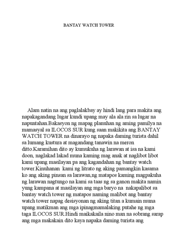 Bantay Watch Tower | PDF