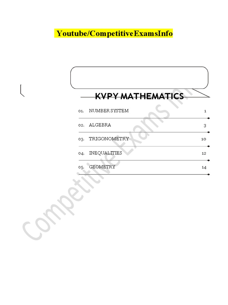 KVPY Mathematics Study Guide | PDF | Triangle | Geometry