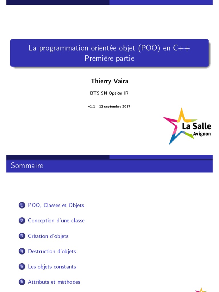 Cours Bases Poo 1 | PDF | Classe (informatique) | Programmation orientée objet