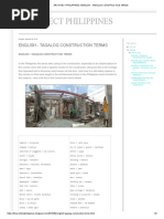 Architect Philippines - English - Tagalog Construction Terms | PDF ...