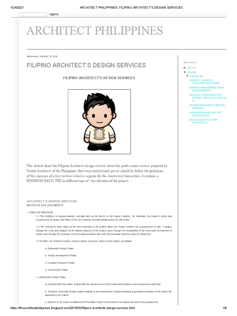 Filipino Architects' Design Services Guide | PDF | Architect ...