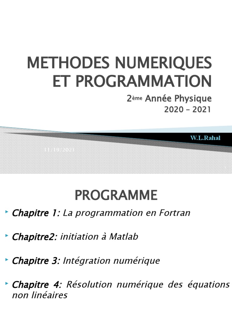 Chapitre 1 MNP | PDF | Structure de contrôle | Variable (informatique)