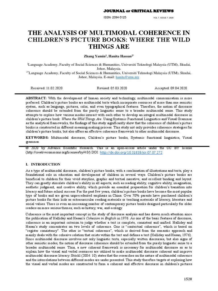 The Analysis of Multimodal Coherence in Children'S Picture Books: Where ...