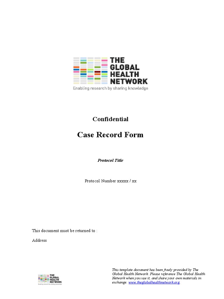 Case Record Form: Confidential | PDF | Nausea | Headache
