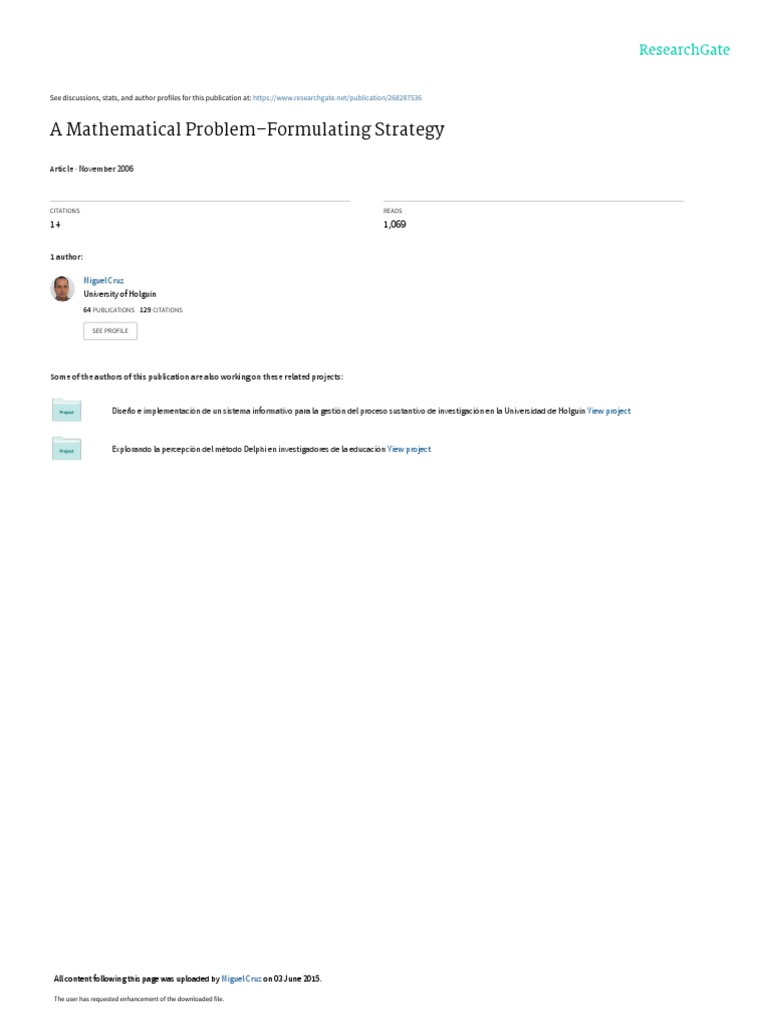 Mathematical Problem-Formulating Strategy | PDF | Concept | Triangle