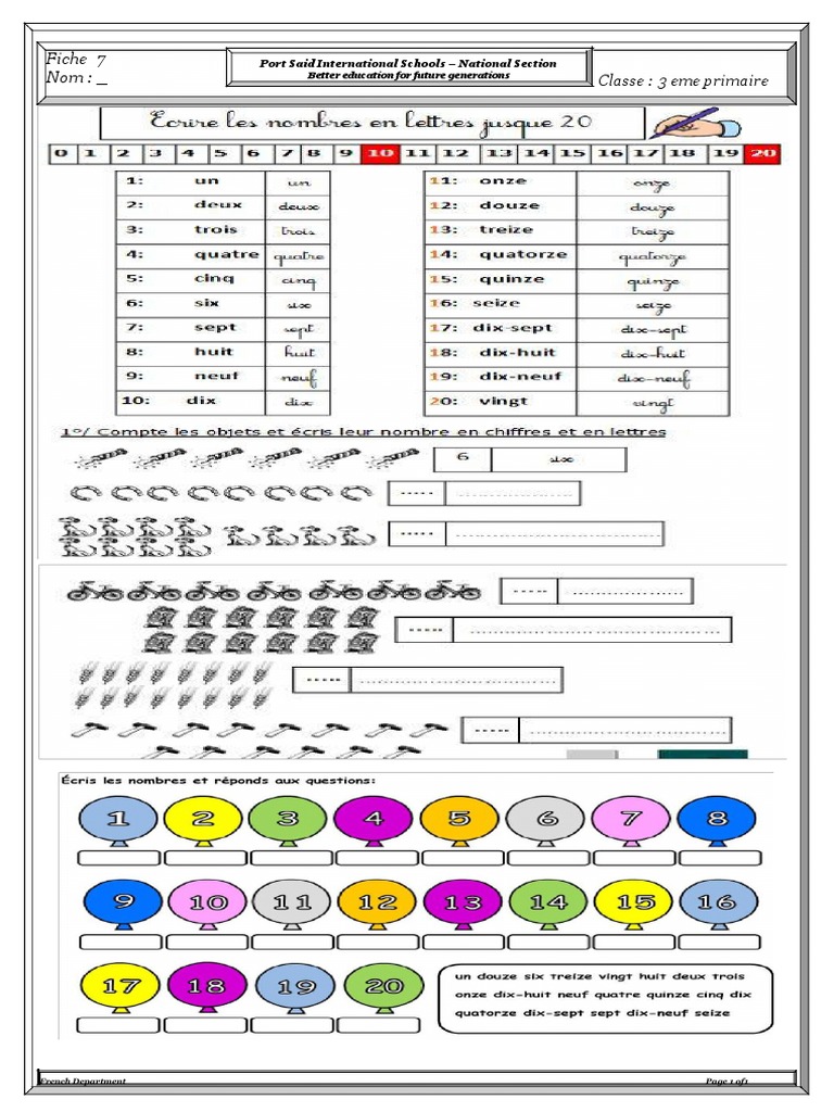 Posrtsaidlang2019-11-021572724181fiche 7 Les Nombres | PDF