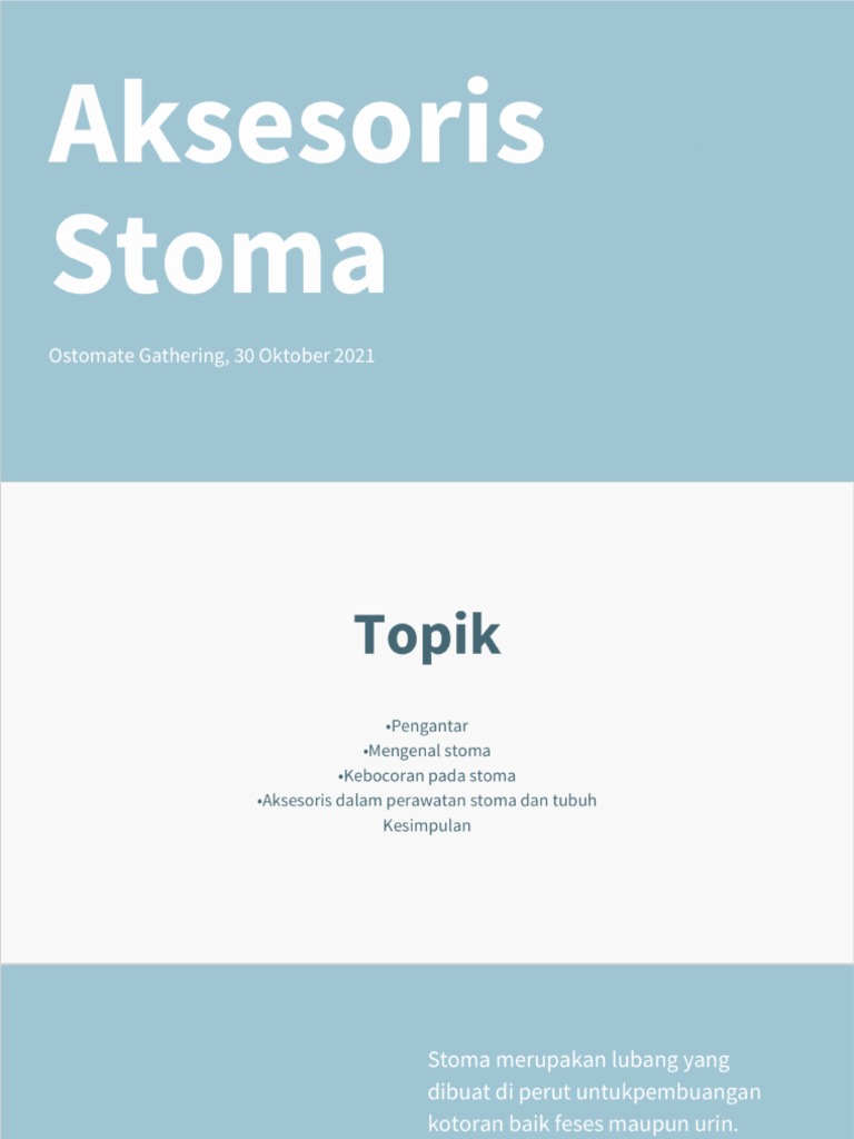 Panduan Perawatan Stoma dan Aksesoris | PDF