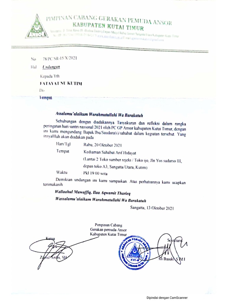 Undangan Fatayat NU | PDF